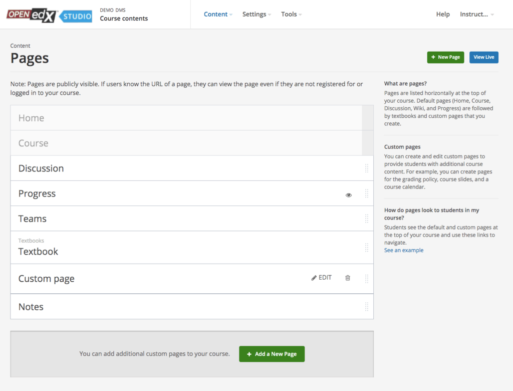 Studio - Managment sytem in the Open edX platform - edunext